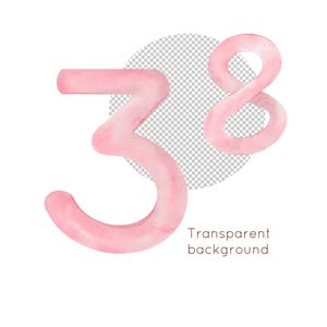 Watercolor Pink Numbers 0-9 Clipart – Hand-painted Numeric ...