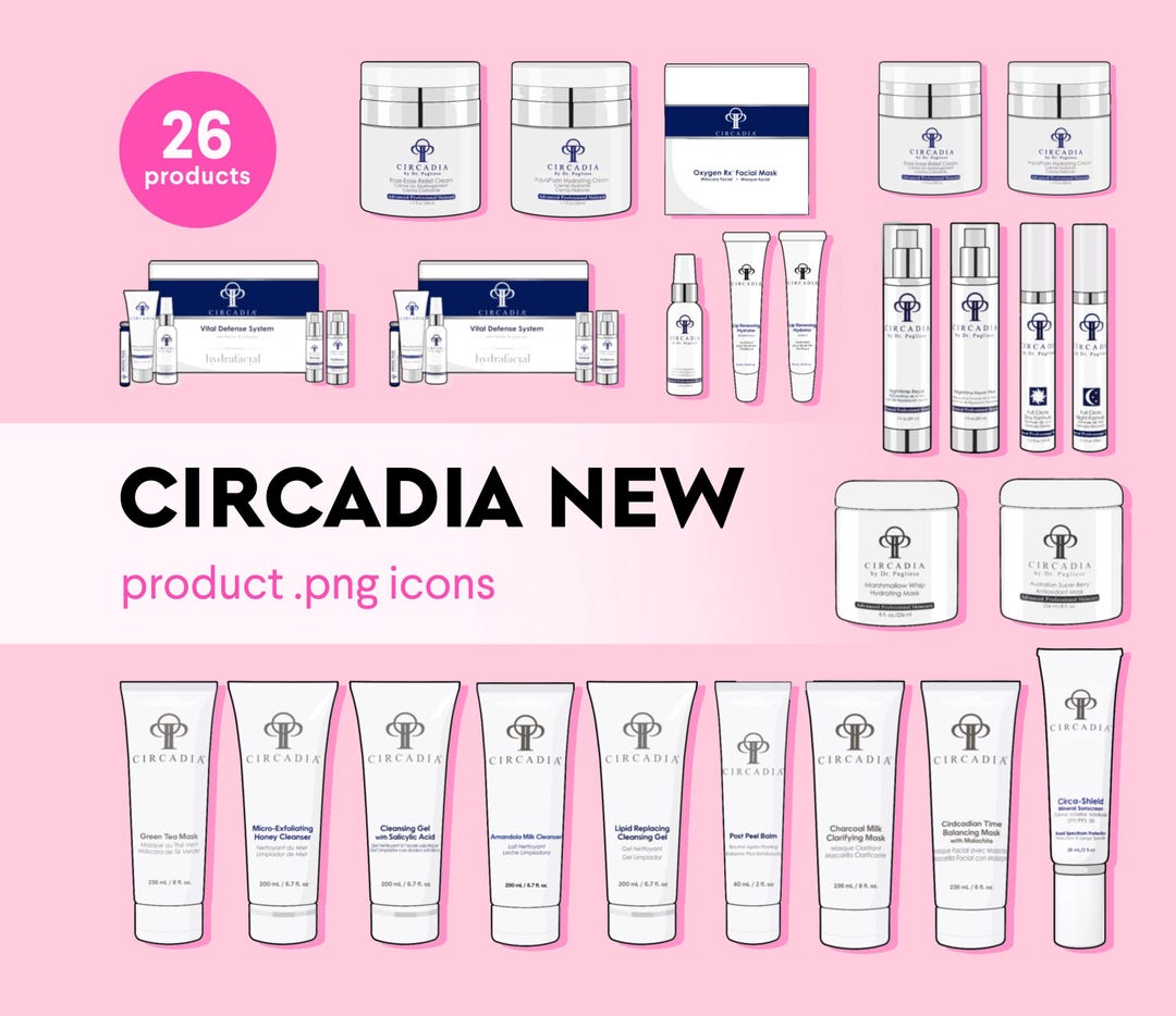 Circadia Updated Illustration Pack | Skincare Products, Esthetician - Etsy