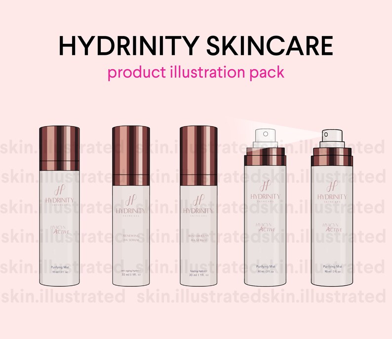 Hydrinity Product Illustration Pack for Estheticians (Instant Download ...