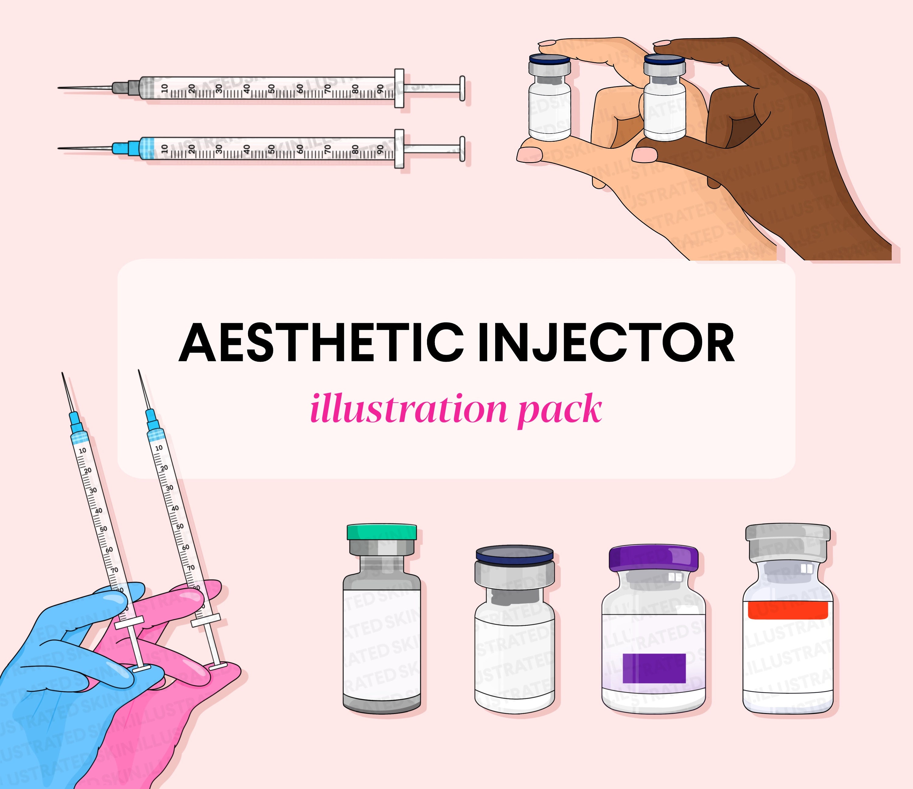 Aesthetic Injector Clipart Pack | Botox, Fillers, Cosmetic Injections ...