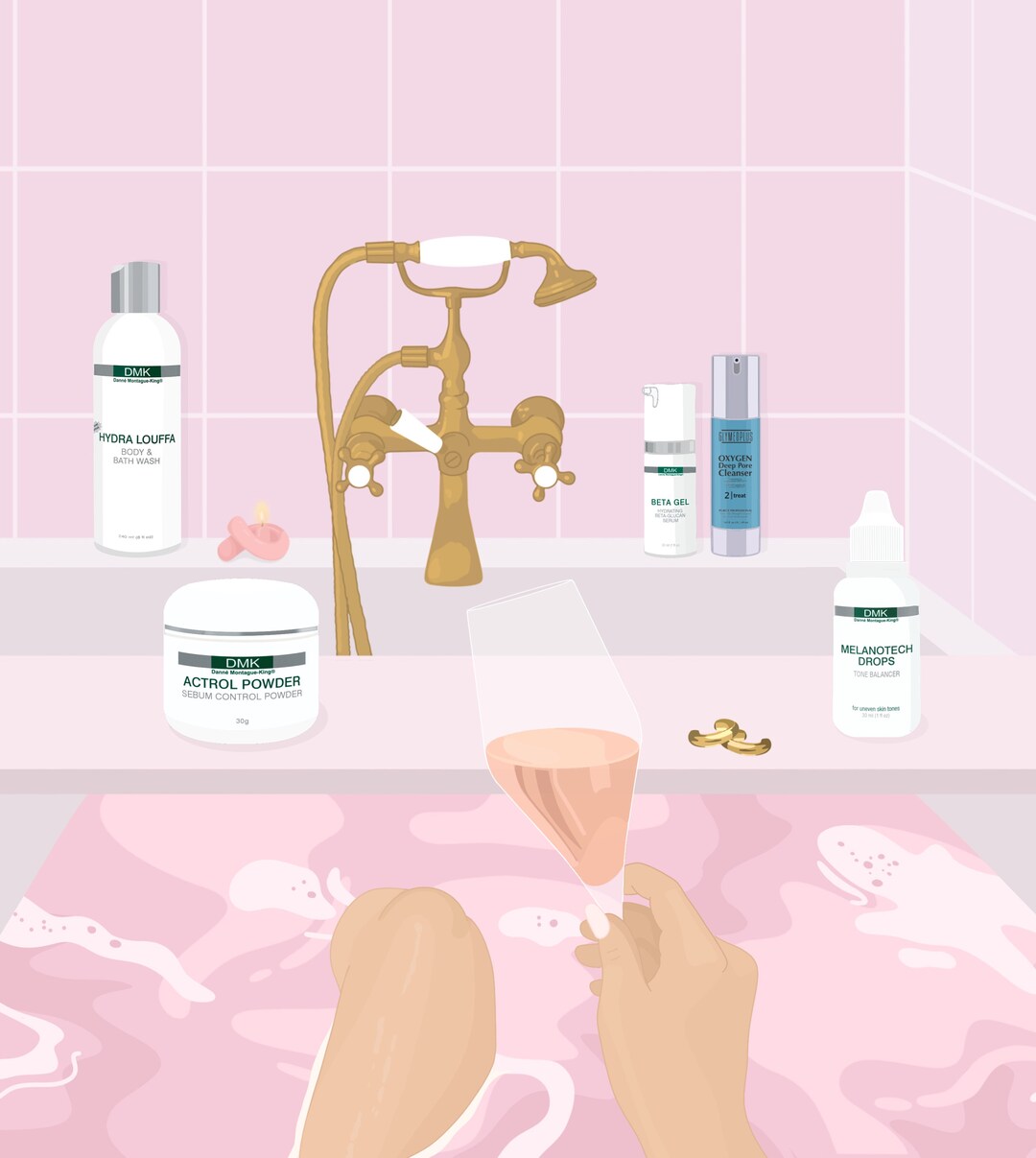 Custom Bath Digital Illustration | by Skin.illustrated - Etsy