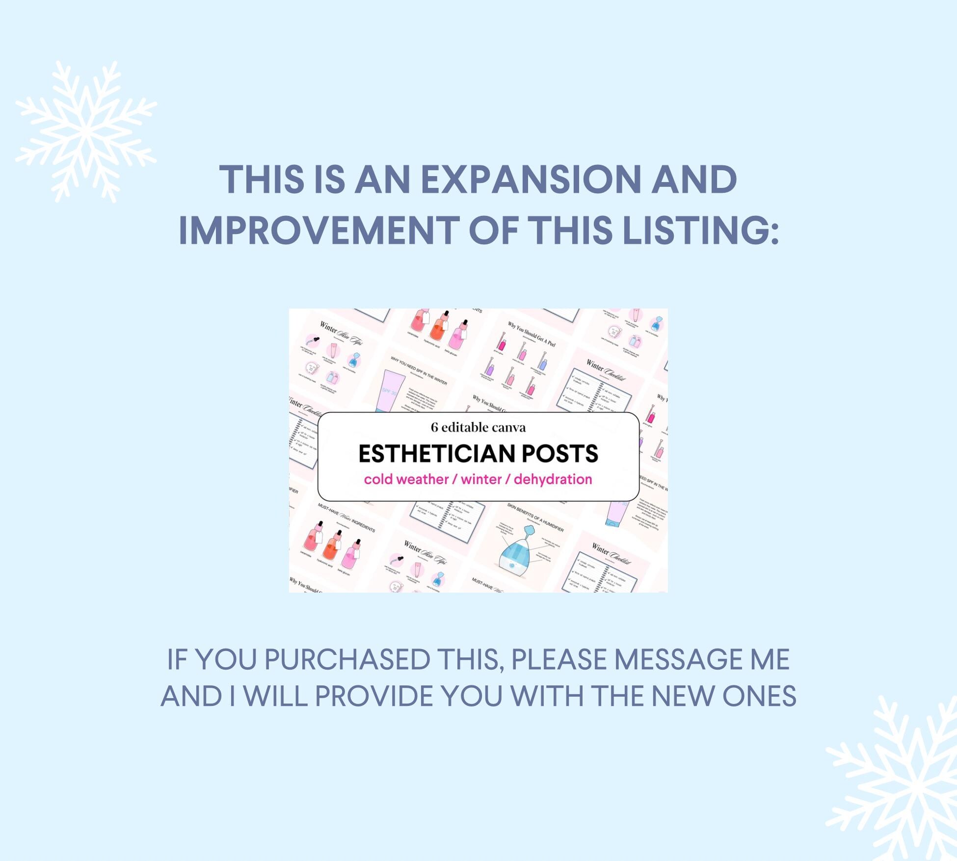 ESTHETICIAN Winter Dehydration Cold Weather Dry Skin Post Template Pack ...