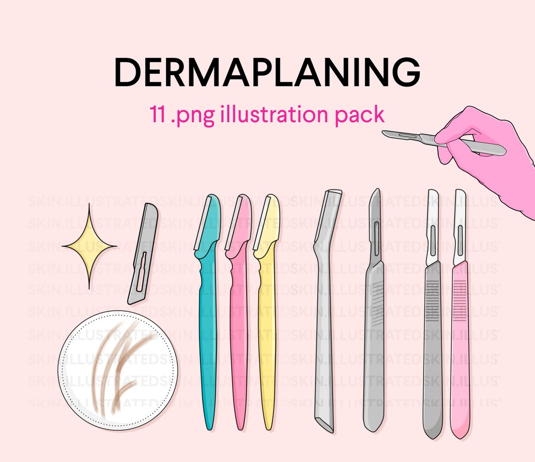 Dermaplaning At-home Illustration Pack | Estheticians by Skin ...
