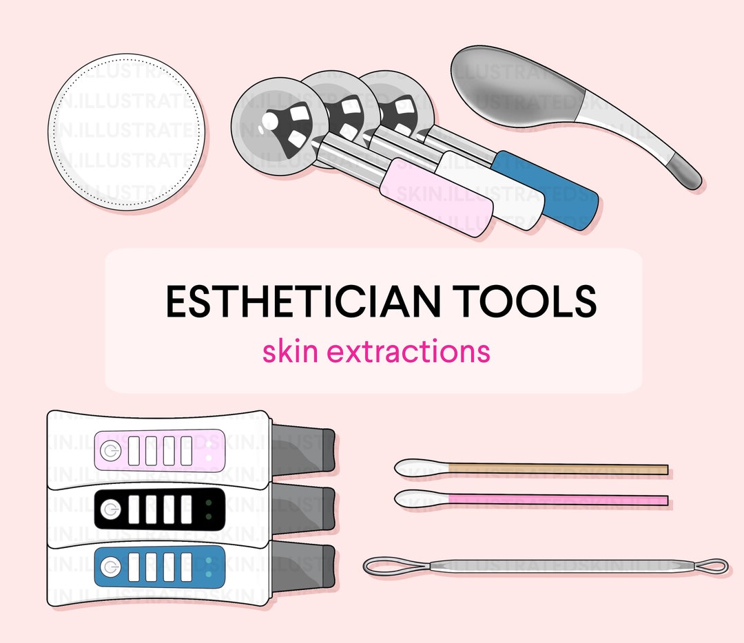 ESTHETICIAN Tools for Extractions Illustration Pack - Etsy