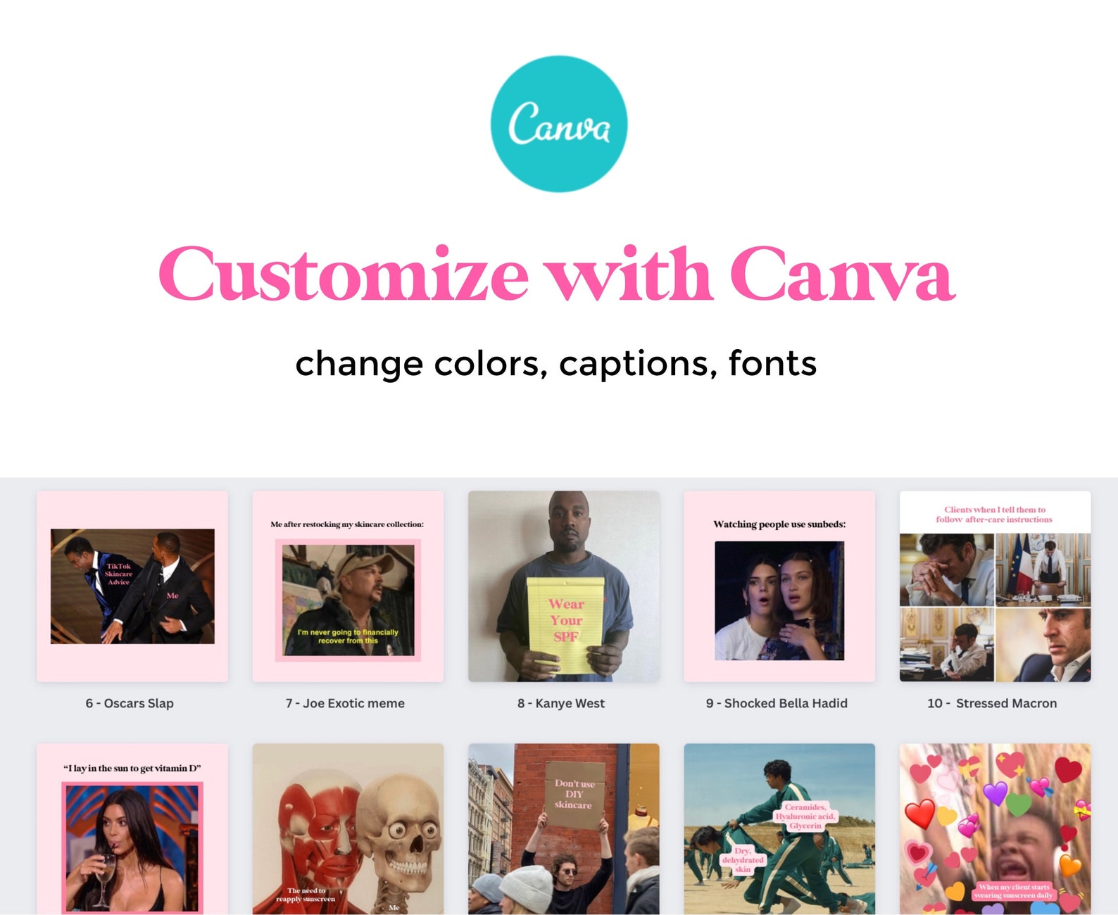 Esthetician Meme Templates for Instagram - Etsy