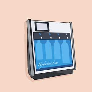Esthetician Machine Illustration Drawing Hydrafacial, Microneedling ...