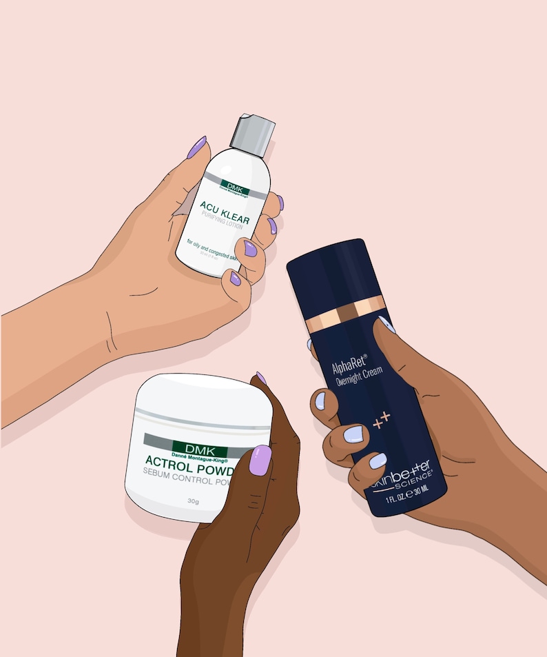 Hand Product Digital Illustration Estheticians - Etsy
