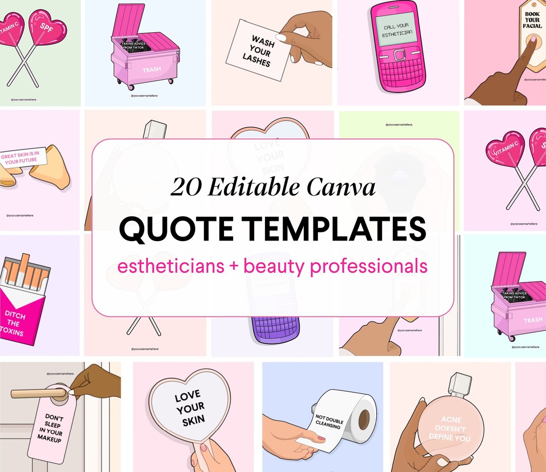 Esthetician Post Quote Meme Templates for Instagram - Etsy
