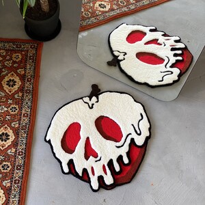 Handmade 3D Red Apple Rug, Non-slip Rug, Poisoned Apple Rug, Halloween ...