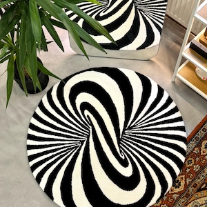 Optical Illusion Tufted Rug, Mysterious Rug, Living Room Floor Mat ...