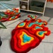 Thermal Heart Tufted Rug, Custom 3D Fluffy Rug, Floor Art, Wall Art Rug ...
