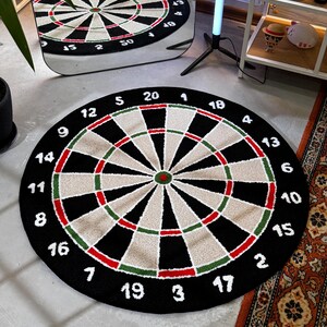 Dart Board Tufted Rug, Handmade Board Rug, Customized Rug, Game Room ...