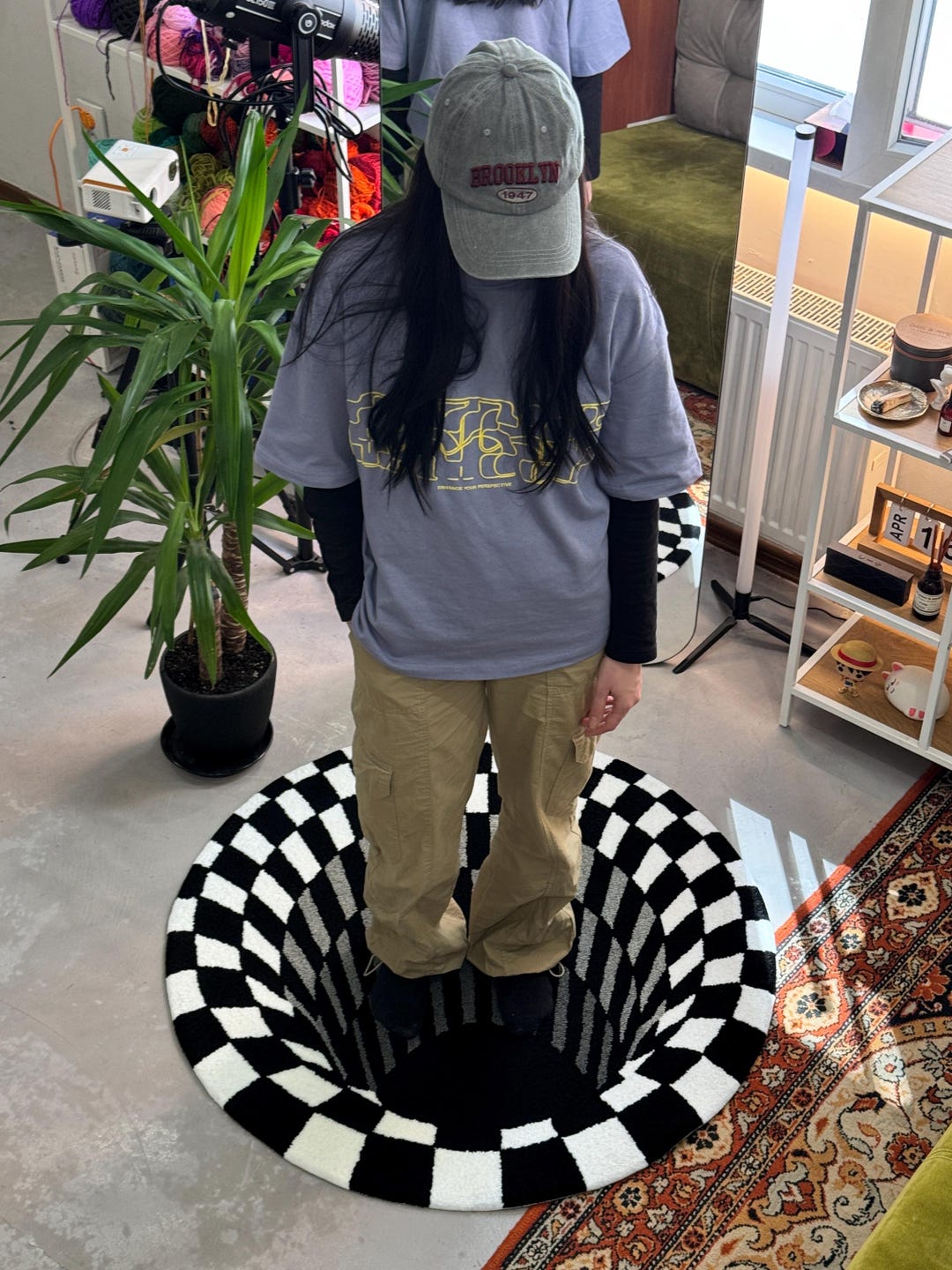 Optical Illusion Tufted Rug, Mysterious Rug, Living Room Floor Mat ...