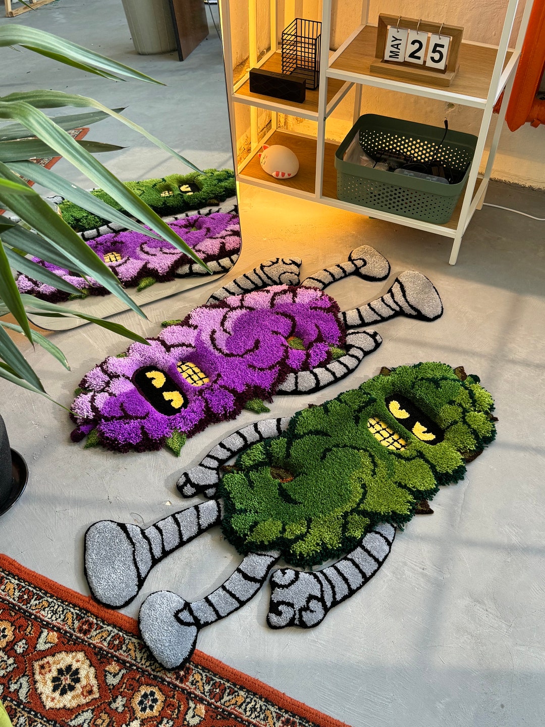 Tufted 3D Cartoon Rug, Fluffy Moss Rug, Stylish Rug, Robot Rug ...