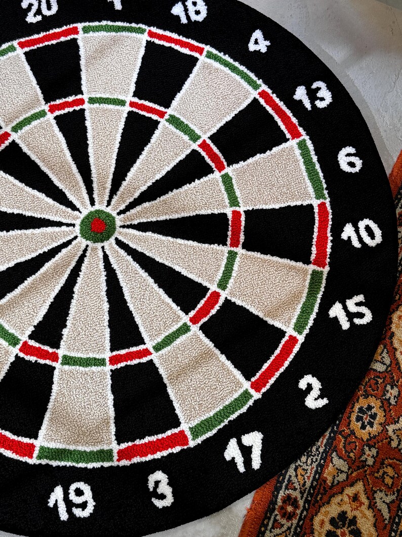 Dart Board Tufted Rug, Handmade Board Rug, Customized Rug, Game Room ...