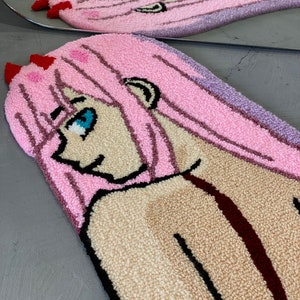 Anime Girl Rug, Tufted Anime Character Rug, Modern Rug, Bedroom Floor ...