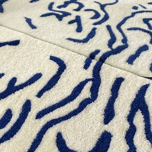 Aesthetic Tufted Rug, Ready to Ship, Floor Art, Handcrafted Boho Rug ...