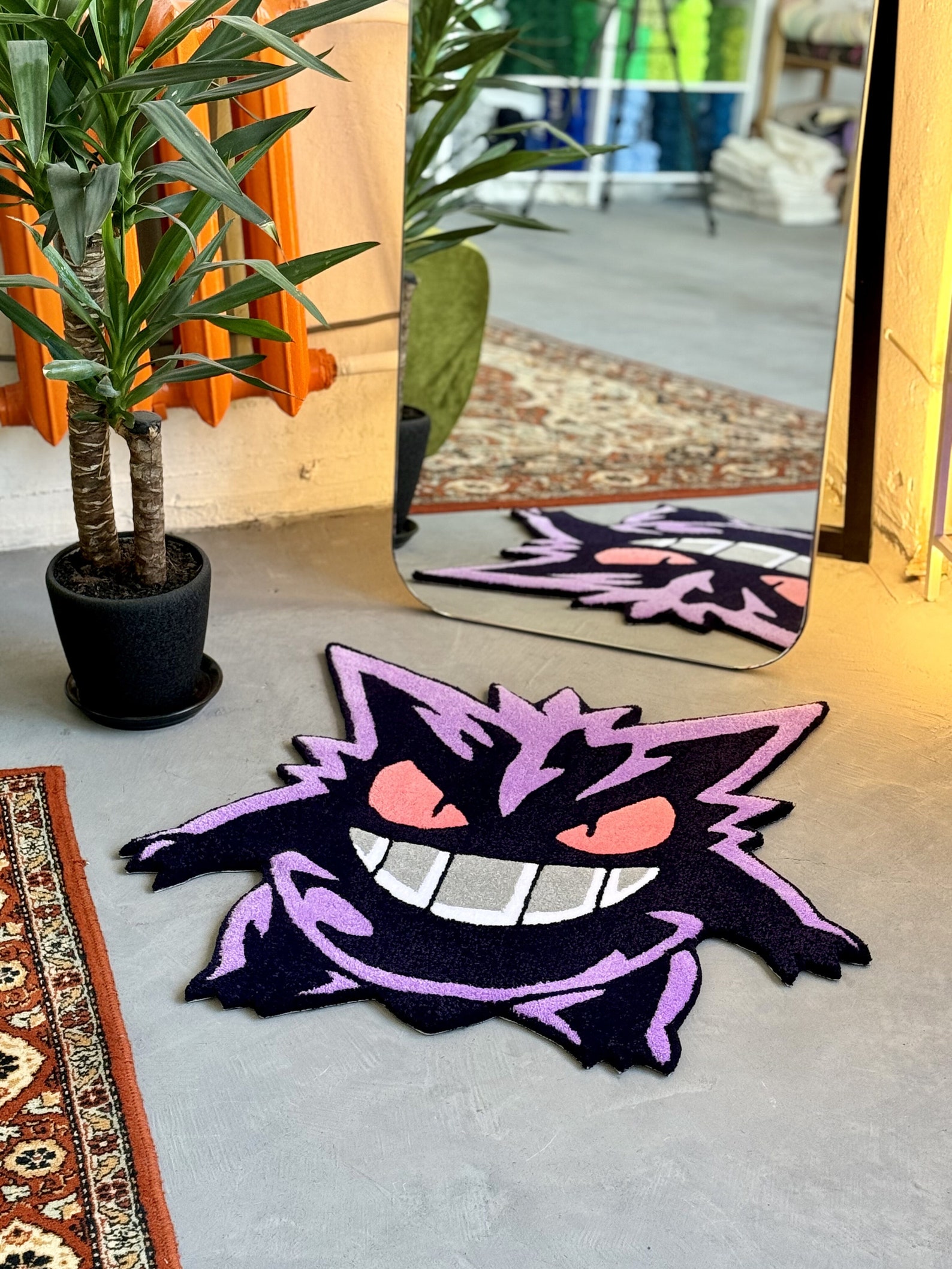 Tufted Anime Rug, Tufted Area Rug, Custom Gengar Rug, Floor Art, Unique ...