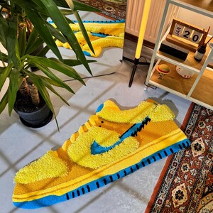 Tufted 3D Fluffy Yellow Sneaker Rug, Custom 3D Rug, Plush Sneaker Rug ...
