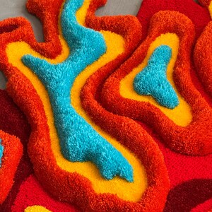 Thermal Heart Tufted Rug, Custom 3D Fluffy Rug, Floor Art, Wall Art Rug ...