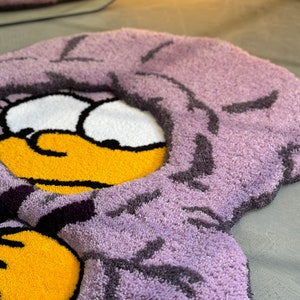 Tufted Cartoon 3D Rug, Cute Rug, Handmade Floor Art, Purple Tufted Rug ...
