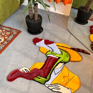 Tufted Movie Character 3D Rug, Stylish Rug, Handmade Floor Art, Suit ...