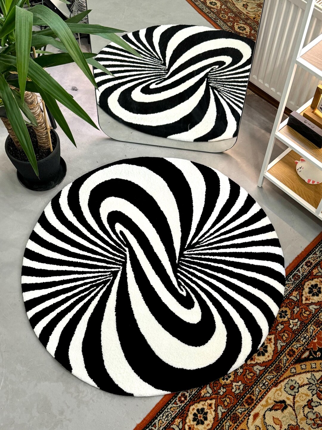 Optical Illusion Tufted Rug, Mysterious Rug, Living Room Floor Mat ...
