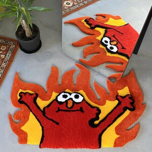 Tufted Fire 3D Rug, Custom Tufted Fire Rug, Funny Meme Carpet - Etsy