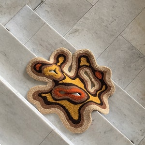 Abstract Shape Rug, Ready to Ship! Modern Rug, Pastel Rug, Bedroom Rug ...