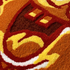 Tufted 3D Fire Character Rug, Unique Custom Carpet, Non-slip Area Rug ...