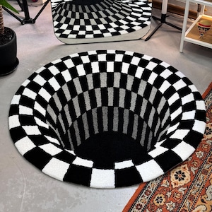 Optical Illusion Tufted Rug, Mysterious Rug, Living Room Floor Mat ...