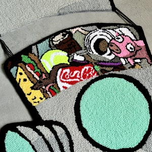 Tufted Cartoon Rug, Invader Character Rug, Alien Home Decor, Tufted ...