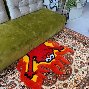 Tufted Fire 3D Rug, Custom Tufted Fire Rug, Funny Meme Carpet - Etsy