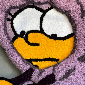 Tufted Cartoon 3D Rug, Cute Rug, Handmade Floor Art, Purple Tufted Rug ...
