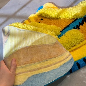 Tufted 3D Fluffy Yellow Sneaker Rug, Custom 3D Rug, Plush Sneaker Rug ...