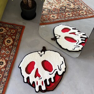 Handmade 3D Red Apple Halloween Tufted Rug - Sweeten Your Decor! Non ...