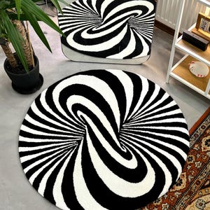 Optical Illusion Tufted Rug, Mysterious Rug, Living Room Floor Mat ...