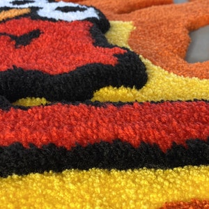 Tufted Hellmo 3D Rug, Custom Tufted Fire Rug, Ready to Ship, Funny Meme ...