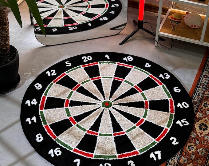 Dart Board Tufted Rug, Handmade Board Rug, Customized Rug, Game Room ...