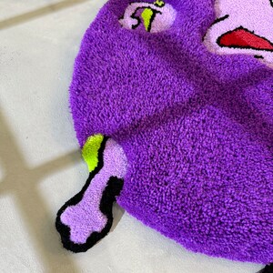 Tufted Purple Eggplant 3D Rug, Cute Cartoon Dog Rug, 3D Moss Rug ...