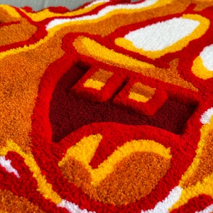 Tufted 3D Fire Character Rug, Unique Custom Carpet, Non-slip Area Rug ...