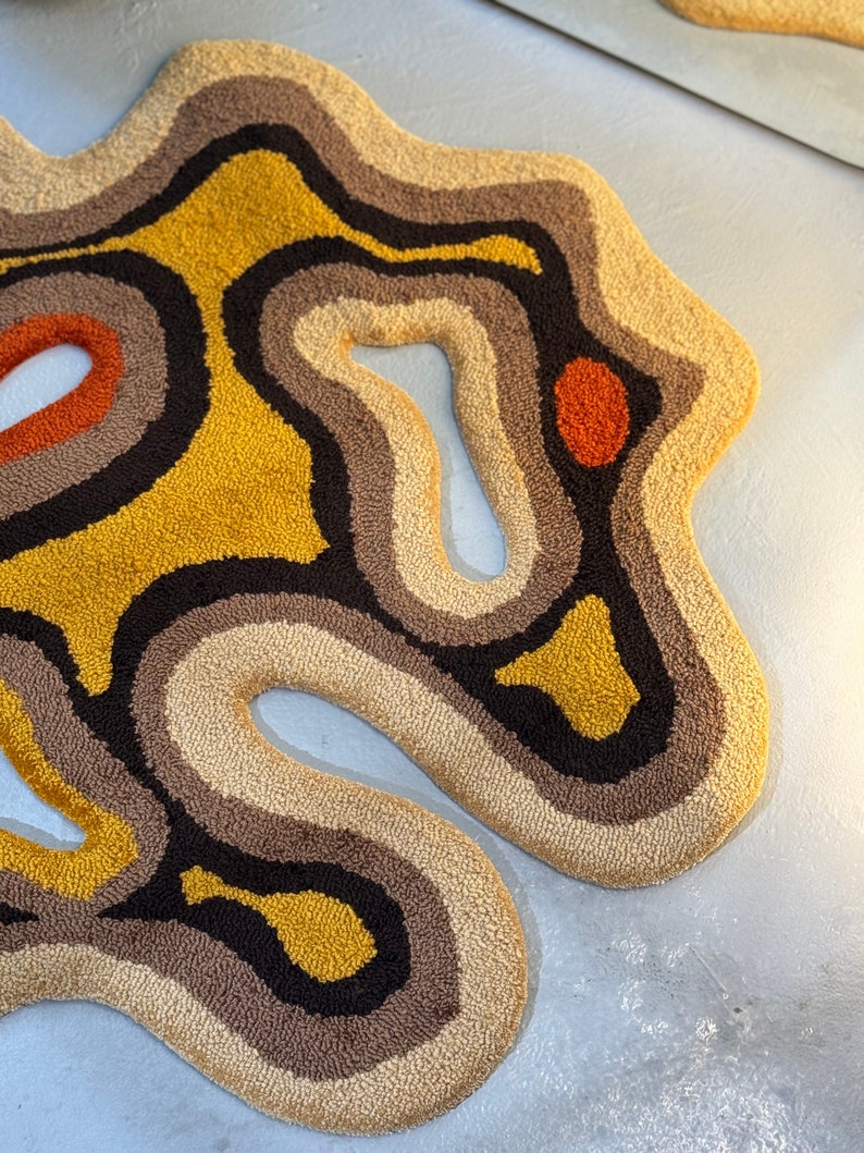 Abstract Shape Rug, Ready to Ship! Modern Rug, Pastel Rug, Bedroom Rug ...