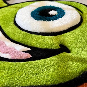 Monster Cartoon Character, Green Rug, 3D Cartoon Fluffy Rug, Cute 3D ...