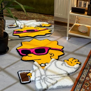 Tufted Cartoon 3D Rug, Cute Rug, Cartoon Girl Rug, Handmade Floor Art ...