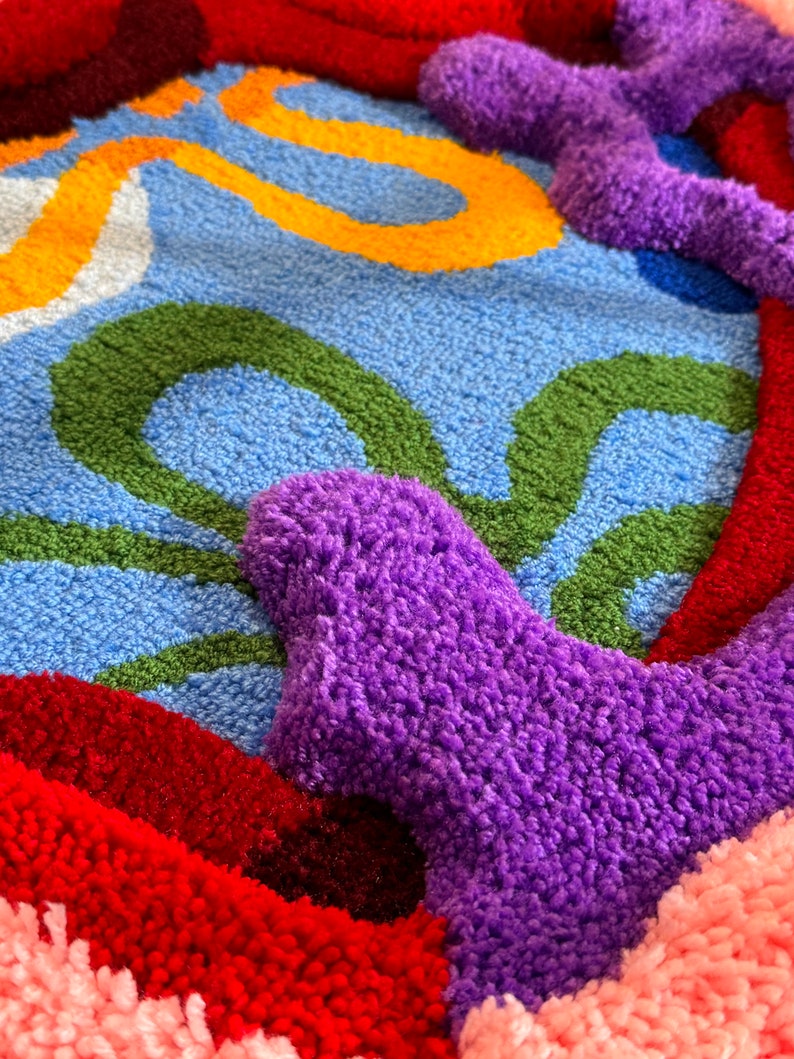 Tufted Starfish Fluffy Rug, Sea Rug, Ocean 3D Rug, Red Pink Starfish - Etsy