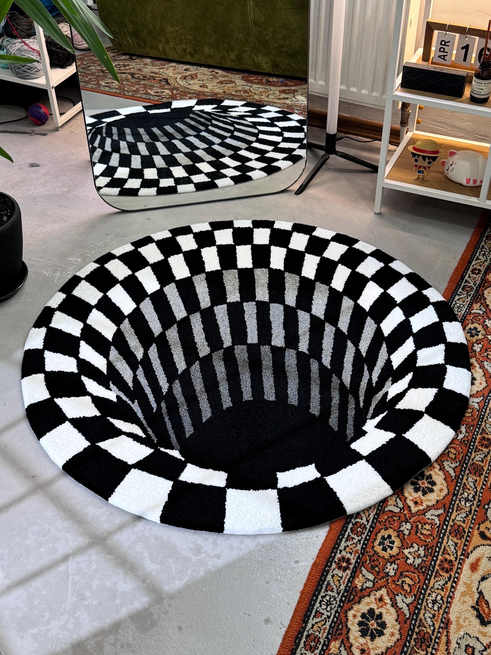 Optical Illusion Tufted Rug, Mysterious Rug, Living Room Floor Mat ...