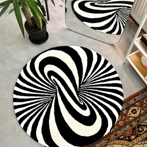 Optical Illusion Tufted Rug, Mysterious Rug, Living Room Floor Mat ...