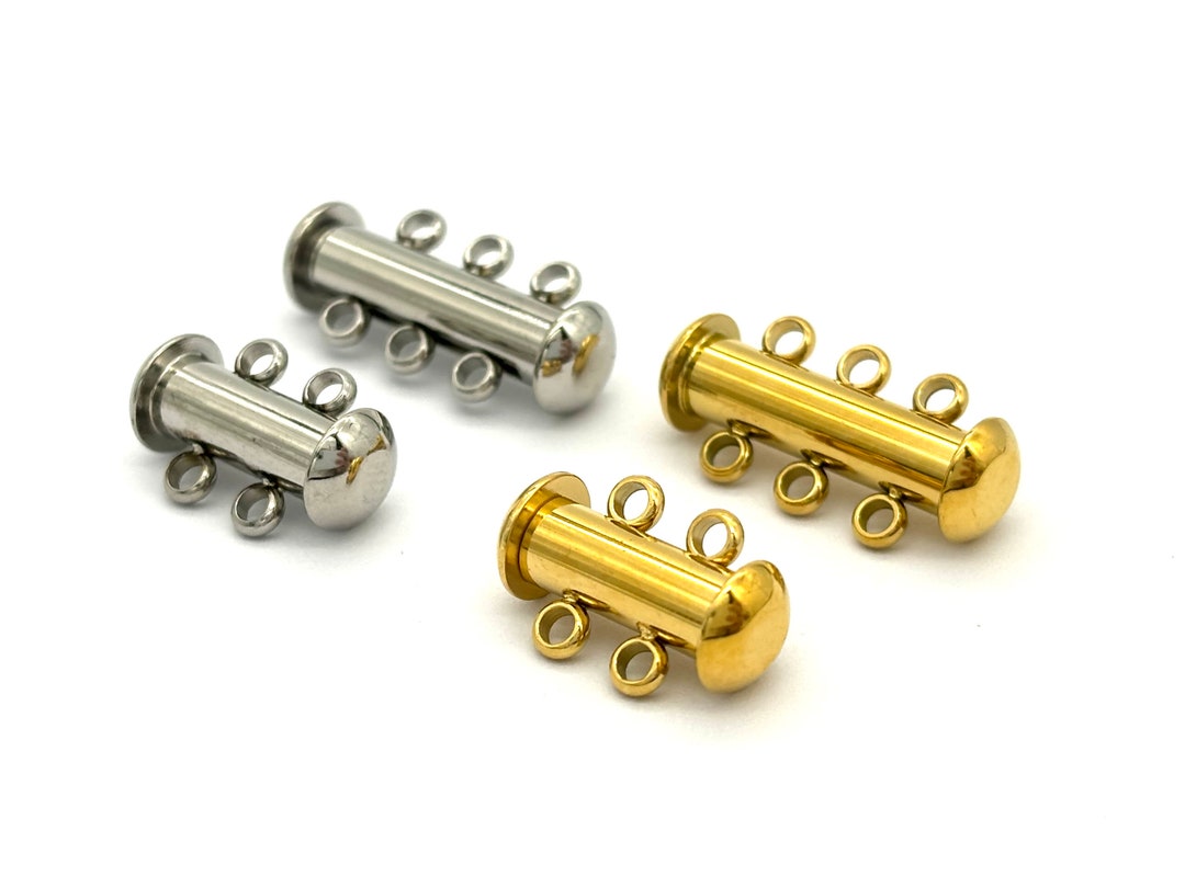 Stainless Steel Gold Plated Slide Lock Clasps, Necklace Jewelry ...