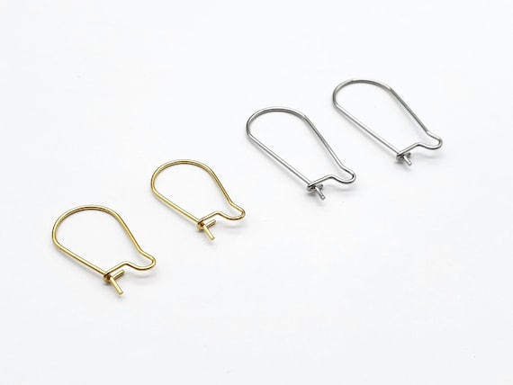 18k Gold Plated Stainless Steel Kidney Earring Hooks Ear | Etsy