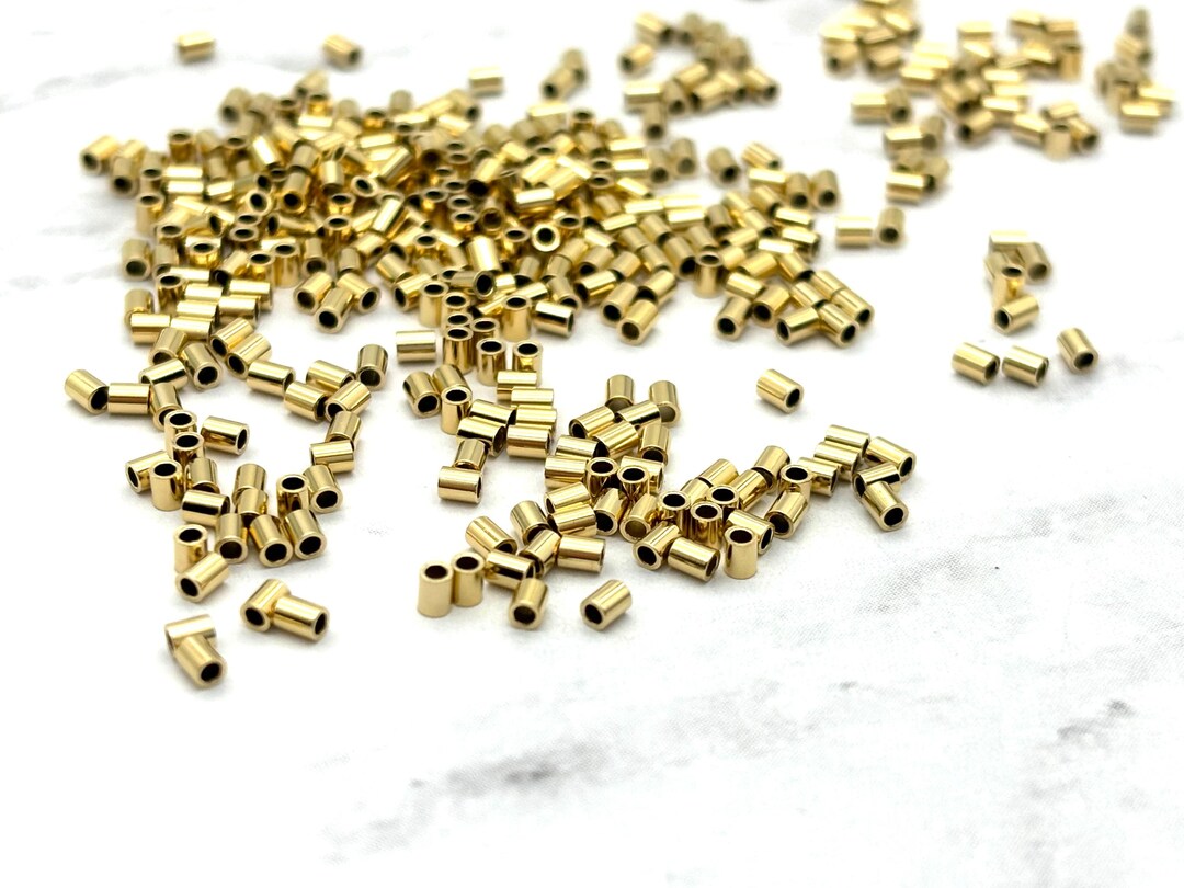 14K Gold Filled Cut Tube Beads, Crimp Beads, Bead Necklace Making ...